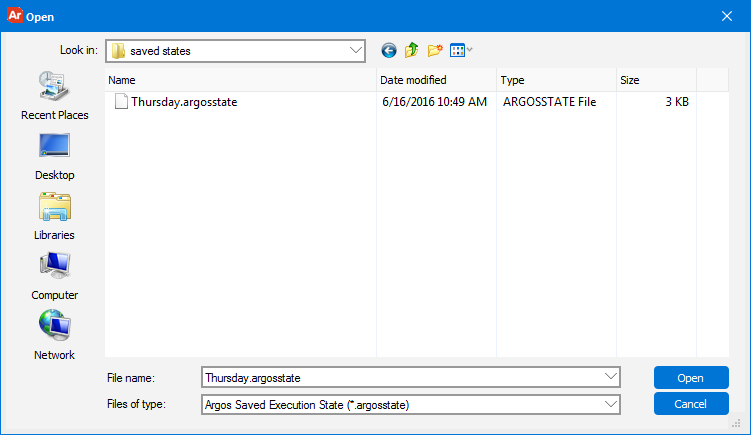 Viewing a Report in a Saved State