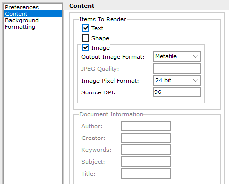 Excel and Text Options