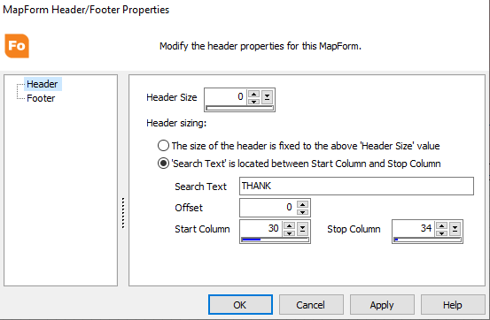 Defining the Header Area