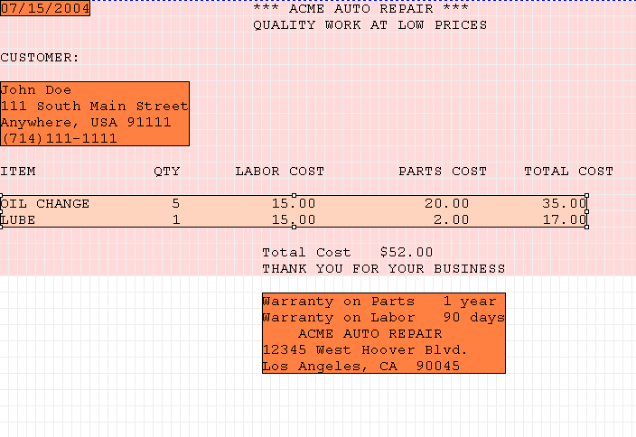 Defining the Header Area