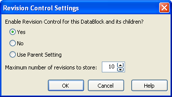 Revision Control for DataBlocks and Reports